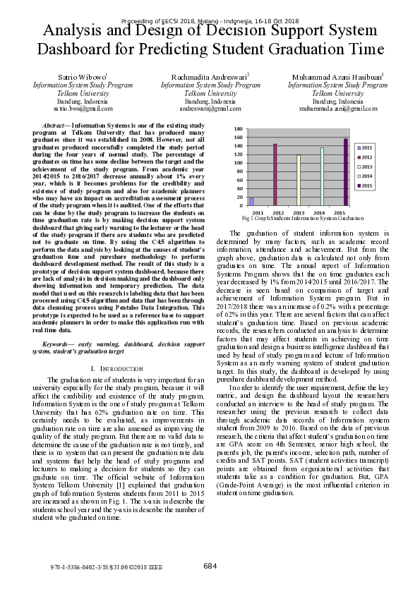 (PDF) Analysis and Design of Decision Support System Dashboard for Predicting Student Graduation ...