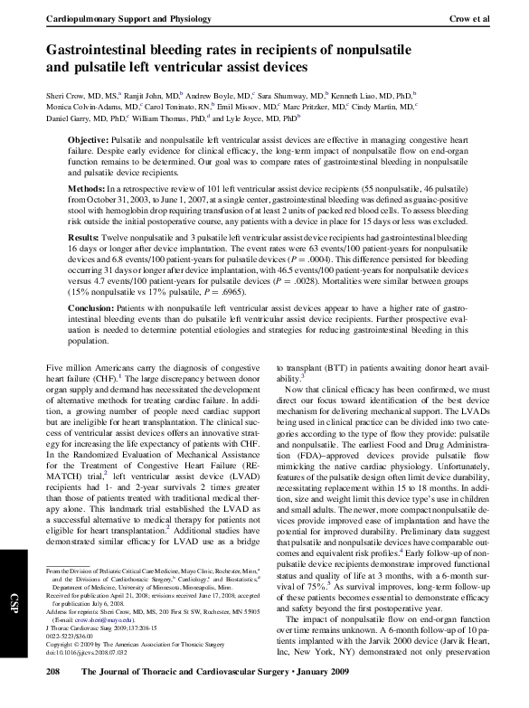 (PDF) Gastrointestinal Bleeding in LVAD Recipients