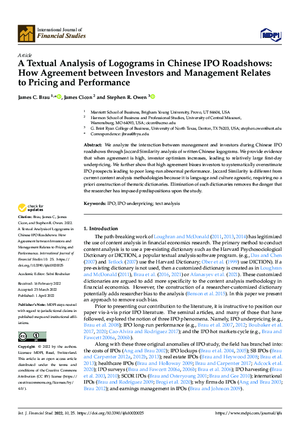 (PDF) A Textual Analysis of Logograms in Chinese IPO Roadshows: How ...