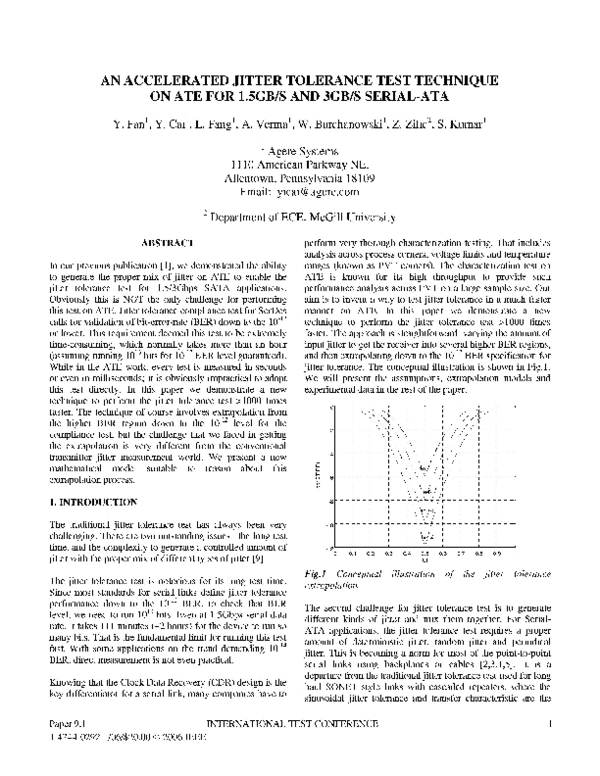 (PDF) An Accelerated Jitter Tolerance Test Technique on Ate for 1.5GB/S ...