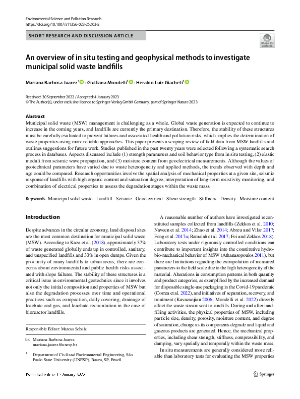 (PDF) An overview of in situ testing and geophysical methods to ...