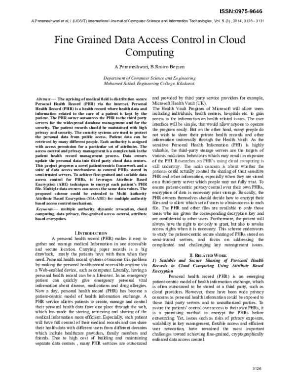 (PDF) Fine Grained Data Access Control in Cloud Computing