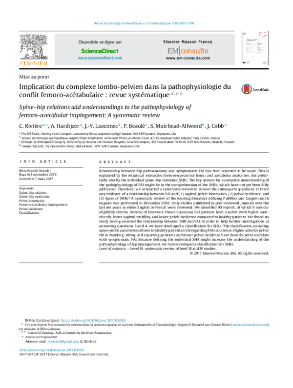 (PDF) Implication du complexe lombo-pelvien dans la pathophysiologie du ...