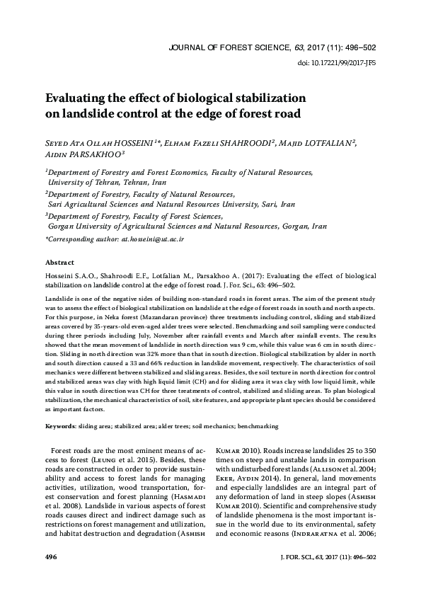 (PDF) Biological Stabilization Effects on Landslides