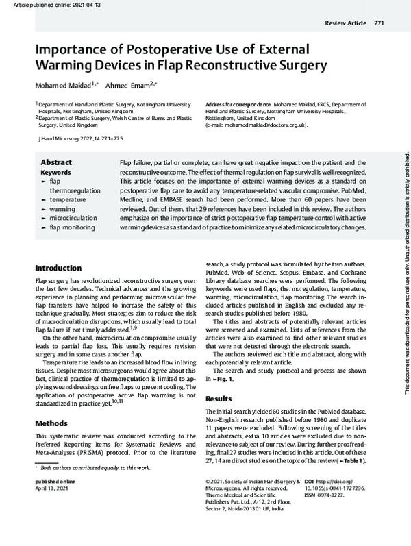 (PDF) Importance of Postoperative Use of External Warming Devices in ...