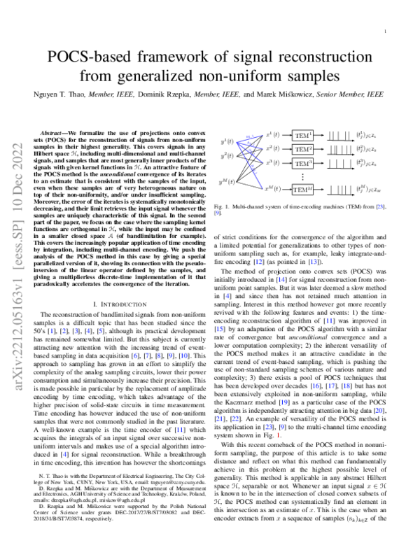 (PDF) POCS Framework for Signal Reconstruction