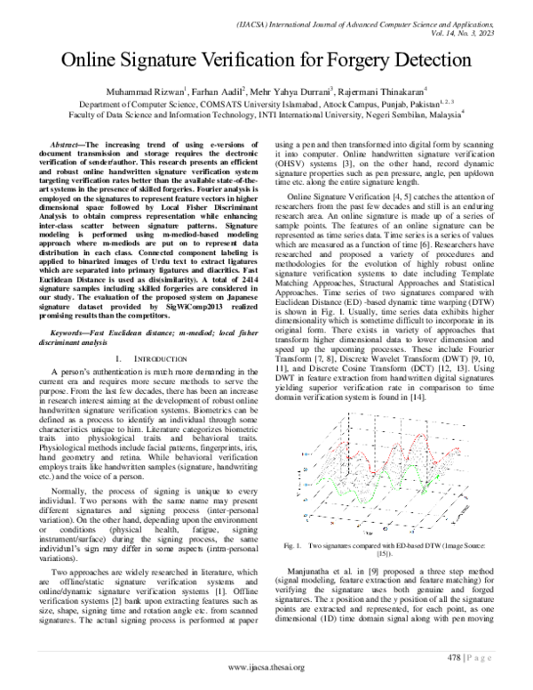 Pdf Robust Online Handwritten Signature Verification