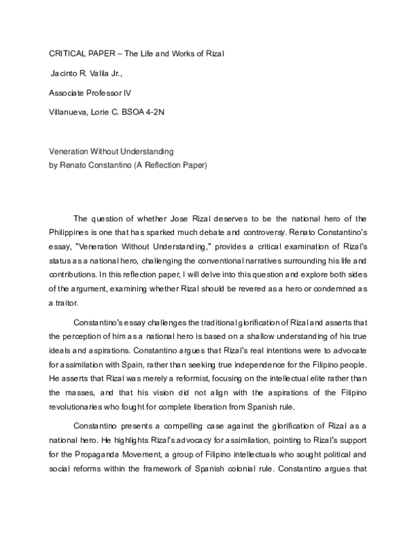 (PDF) Veneration Without Understanding by Renato Constantino (A ...