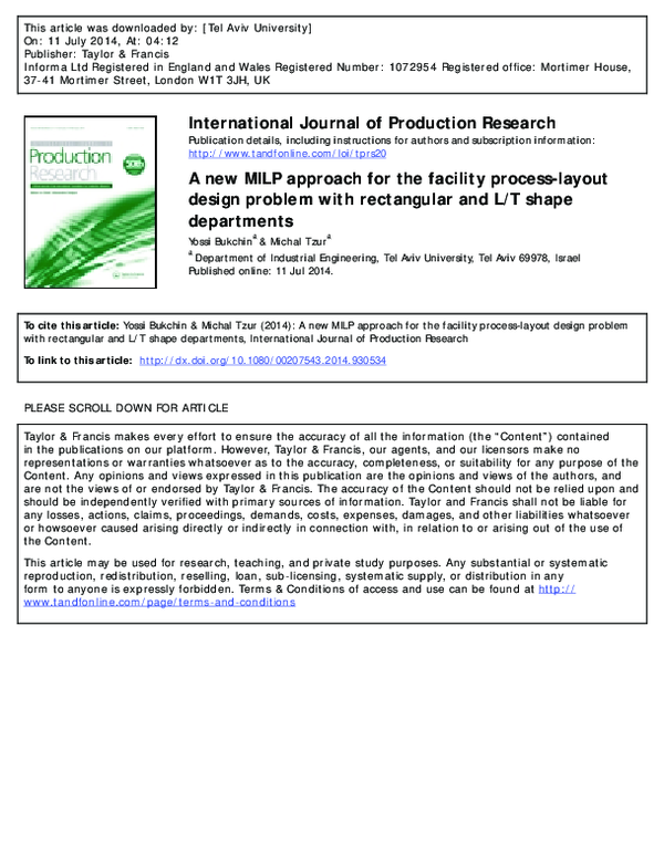 (PDF) A new MILP approach for the facility process-layout design problem with rectangular and L ...