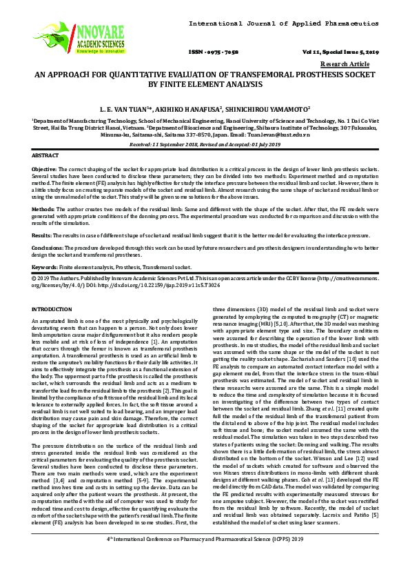 Pdf An Approach For Quantitative Evaluation Of Transfemoral
