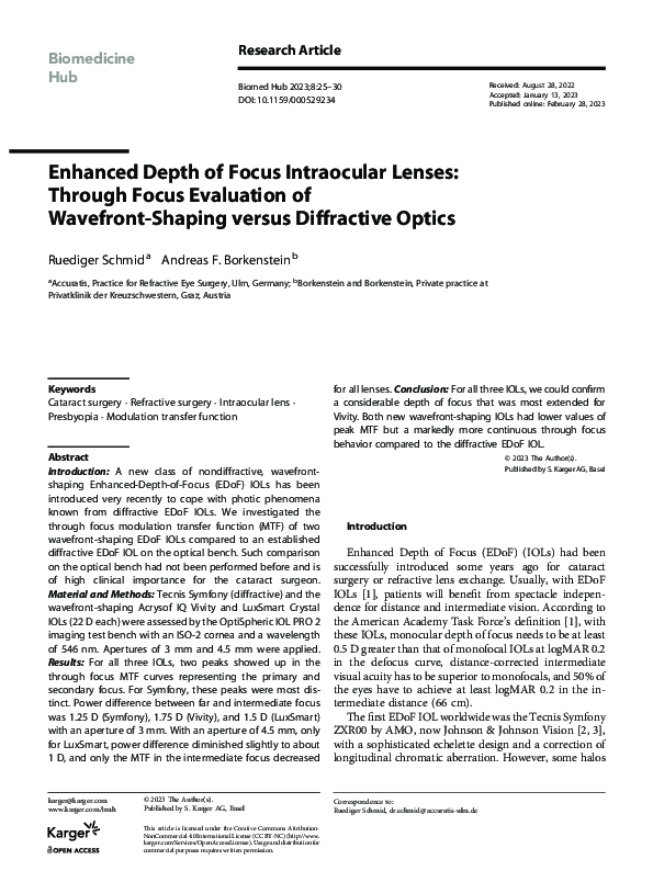 (PDF) Enhanced Depth of Focus Intraocular Lenses: Through Focus ...