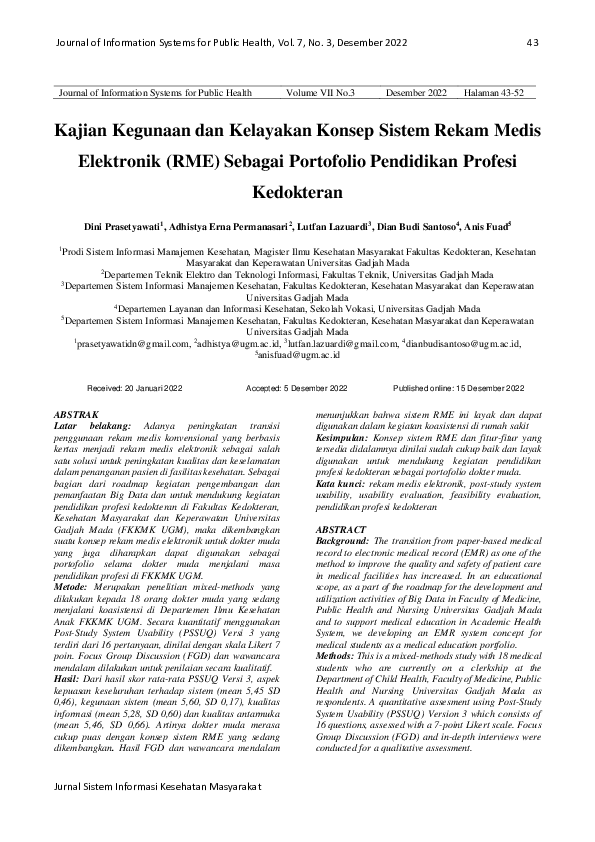 (PDF) Kajian Kegunaan Dan Kelayakan Konsep Sistem Rekam Medis Elektronik (Rme) Sebagai ...