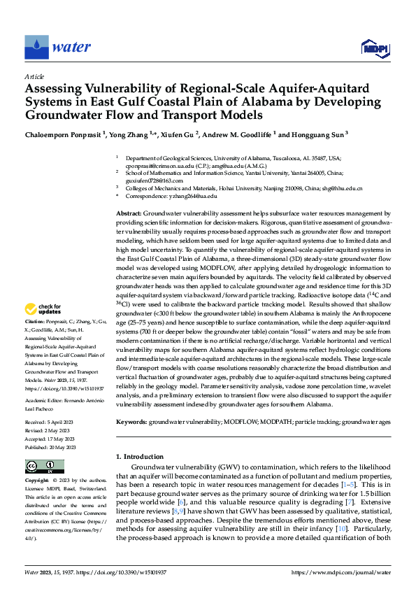 (PDF) Assessing Vulnerability of Regional-Scale Aquifer-Aquitard Systems in East Gulf Coastal ...