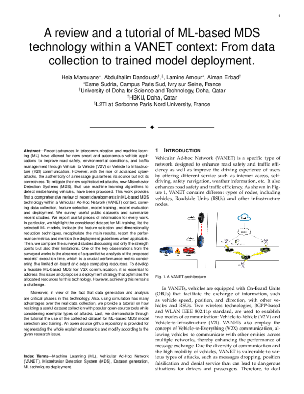 (PDF) A review and a tutorial of ML-based MDS technology within a VANET context: From data ...