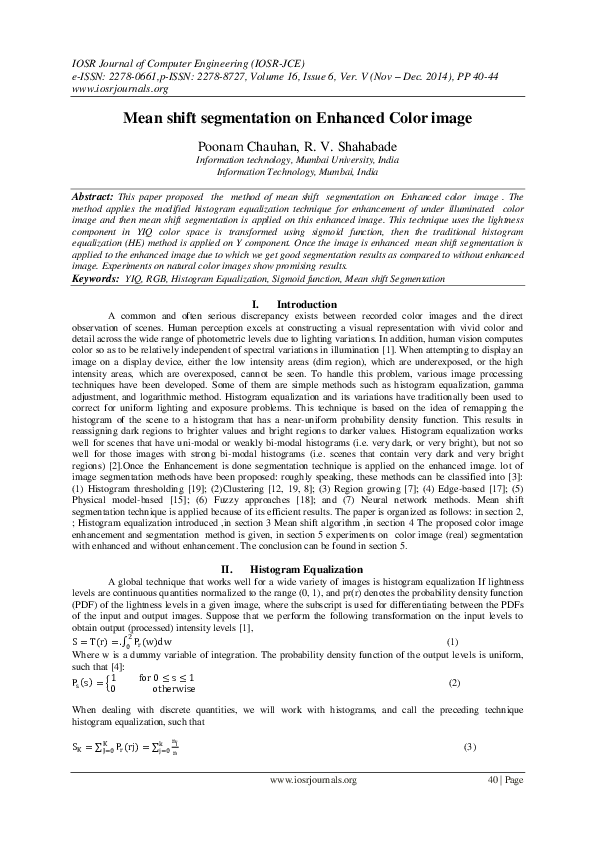 (PDF) Mean shift segmentation on Enhanced Color image