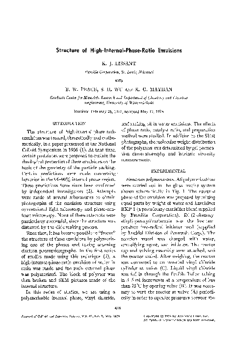 (PDF) Structure of high-internal-phase-ratio emulsions | B Peace ...