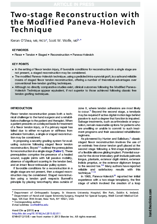 (PDF) Two-stage Reconstruction with the Modified Paneva-Holevich ...