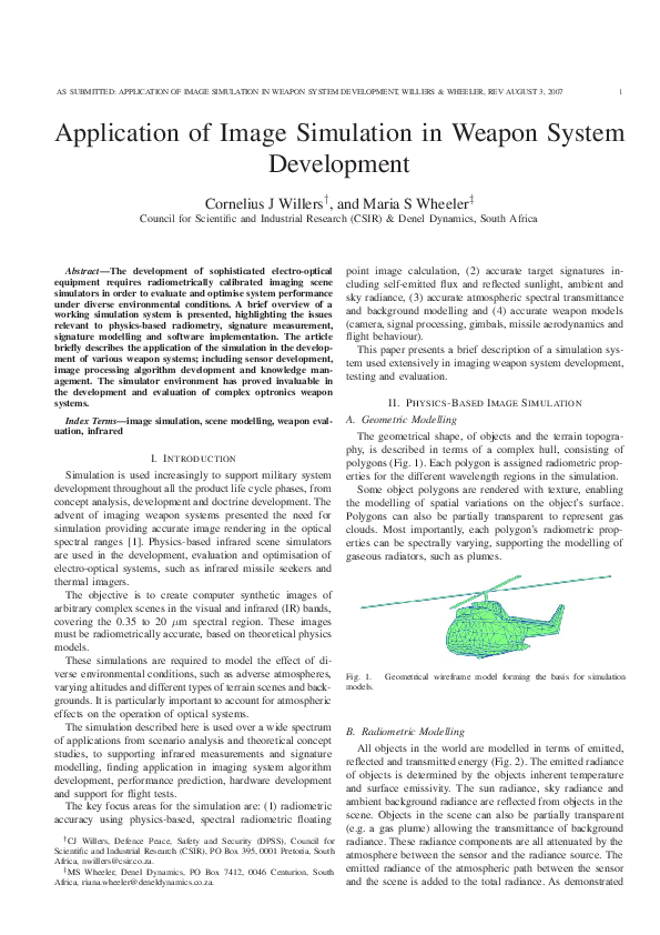 (PDF) Application of Image Simulation in Weapon System Development