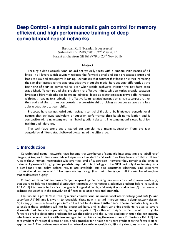 (PDF) Deep Control - a simple automatic gain control for memory ...