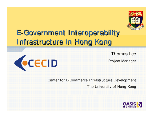 (PDF) E-Government Interoperability Infrastructure in Hong Kong