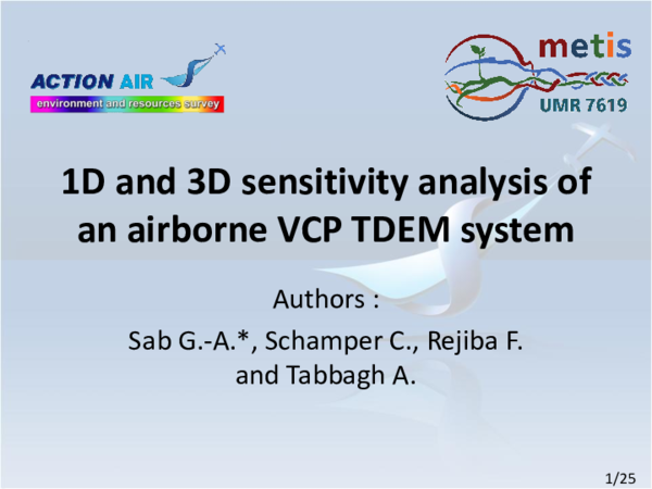 (PDF) 1D and 3D Sensitivity Analysis of an Airborne VCP TDEM System
