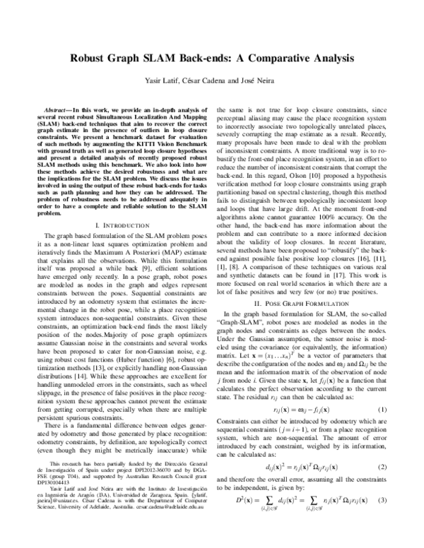 (PDF) Robust graph SLAM back-ends: A comparative analysis