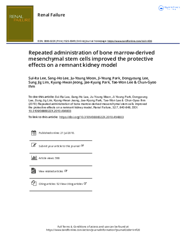 (PDF) Repeated administration of bone marrow-derived mesenchymal stem ...