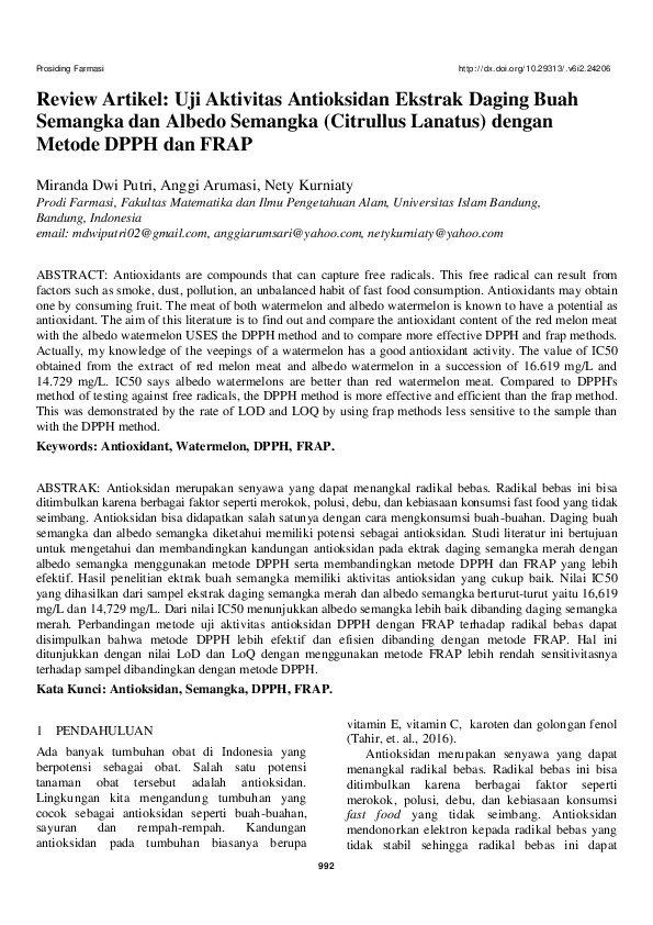 (PDF) Review Artikel: Uji Aktivitas Antioksidan Ekstrak Daging Buah ...