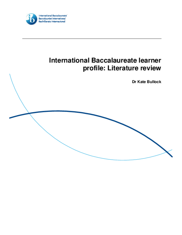 (PDF) International Baccalaureate learner profile : Literature review