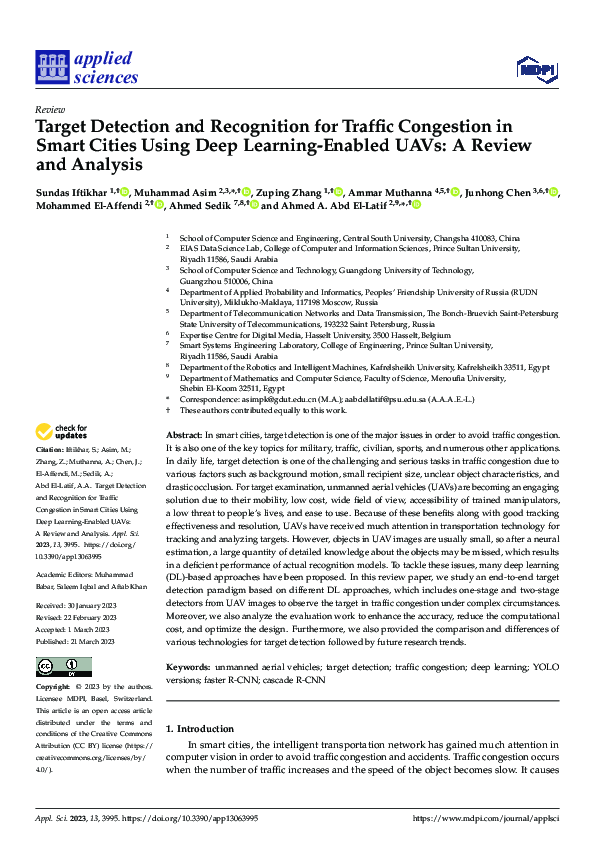 (PDF) Target Detection and Recognition for Traffic Congestion in Smart Cities Using Deep ...