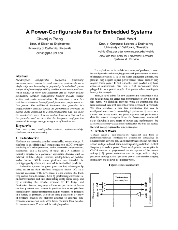 (PDF) A power-configurable bus for embedded systems | Chuanjun Zhang ...