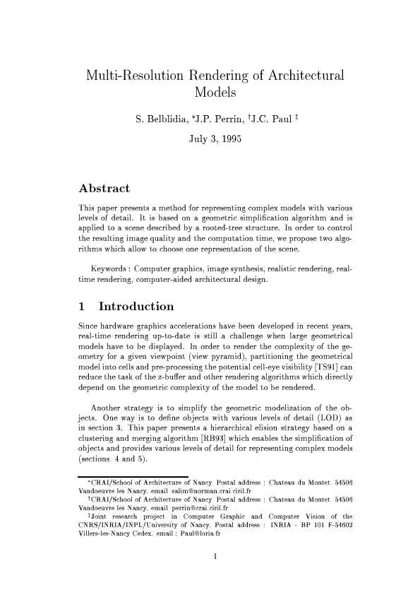 (PDF) Multi-Resolution Rendering of Architectural Models | Jp Perrin - Academia.edu