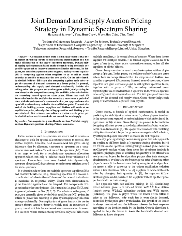 (PDF) Joint demand and supply auction pricing strategy in dynamic ...