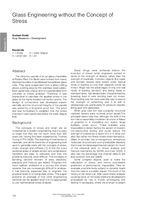(PDF) Glass Engineering without the Concept of Stress