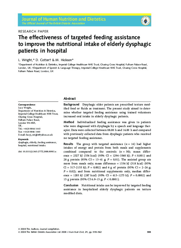 (PDF) The effectiveness of targeted feeding assistance to improve the ...