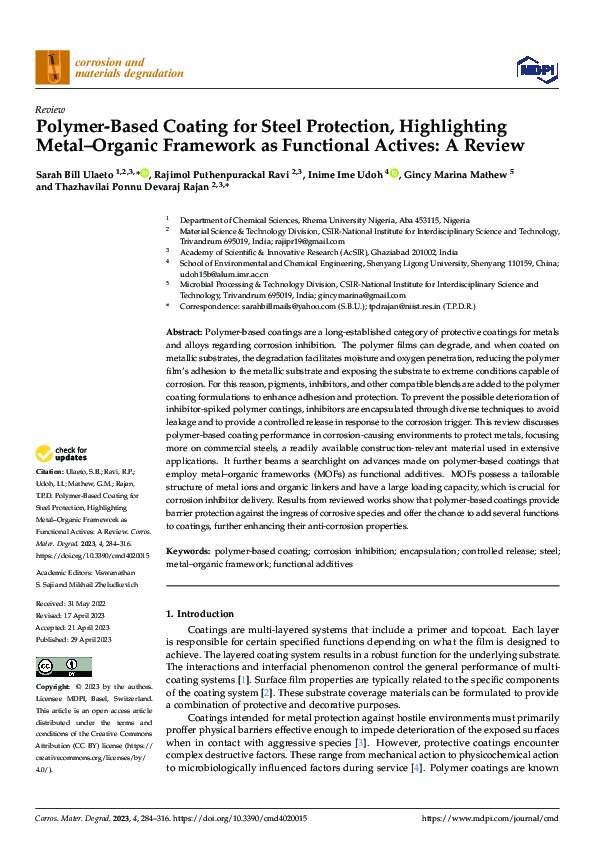 (PDF) Polymer-Based Coating for Steel Protection, Highlighting Metal ...