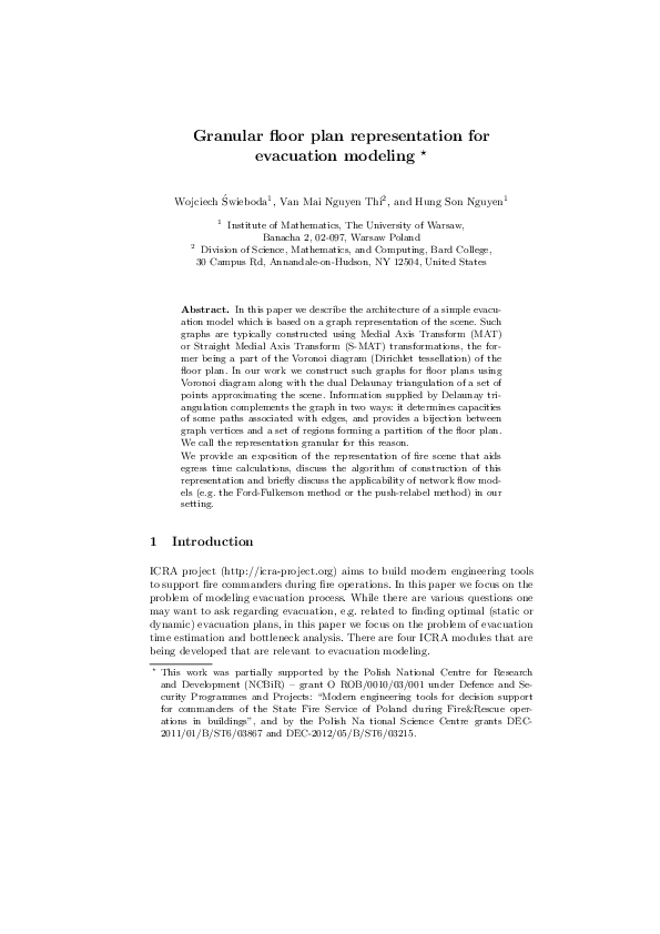 (PDF) Granular Floor Plan Representation for Evacuation Modeling