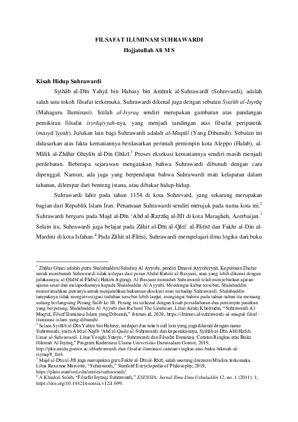 (PDF) Filsafat Iluminasi Suhrawardi
