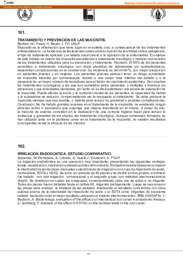 (PDF) Tratamiento y prevención de las mucositis