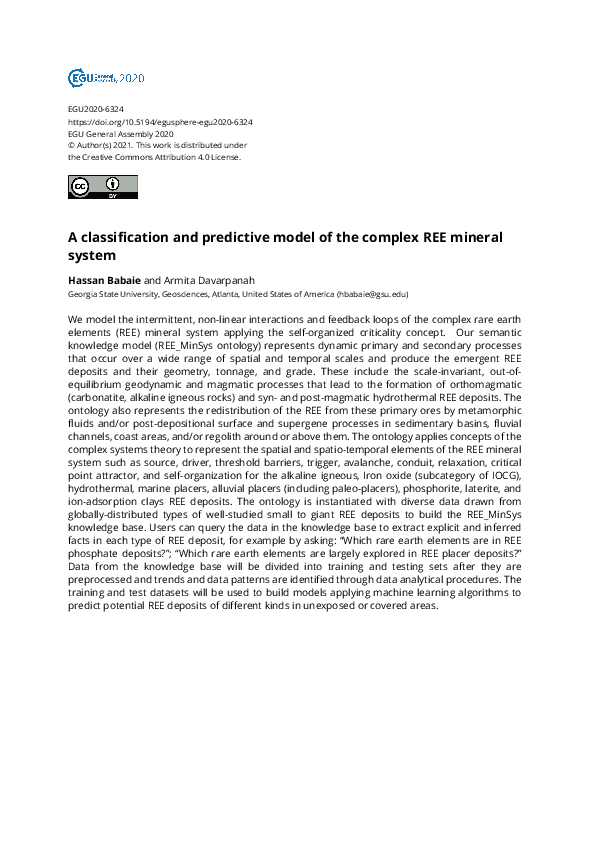 (PDF) A classification and predictive model of the complex REE mineral ...