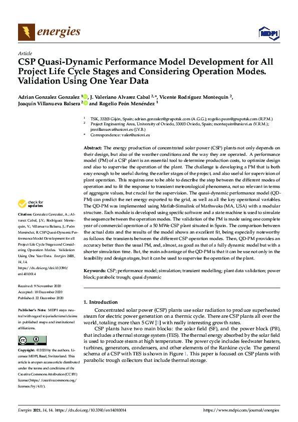 (PDF) CSP Quasi-Dynamic Performance Model Development for All Project Life Cycle Stages and ...