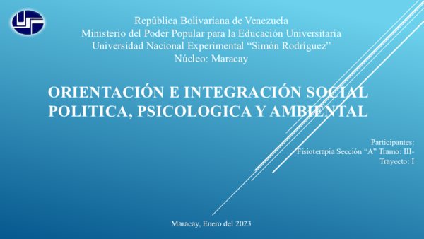 (PPT) ORIENTACIÓN E INTEGRACIÓN SOCIAL POLITICA, PSICOLOGICA Y AMBIENTAL