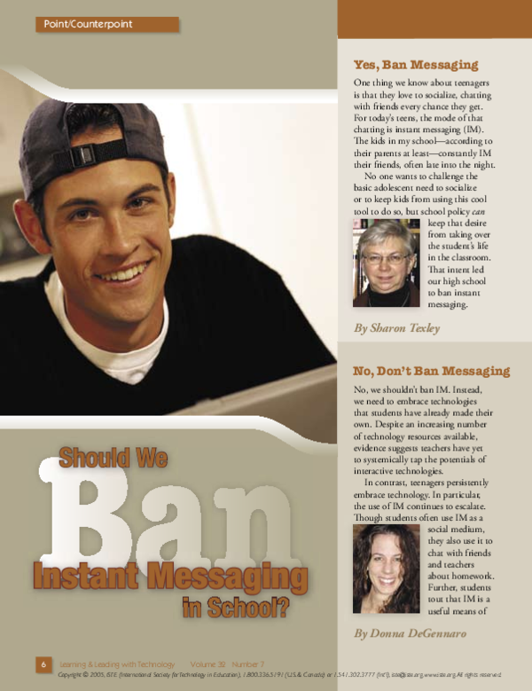 (PDF) Should We Ban Instant Messaging In School?