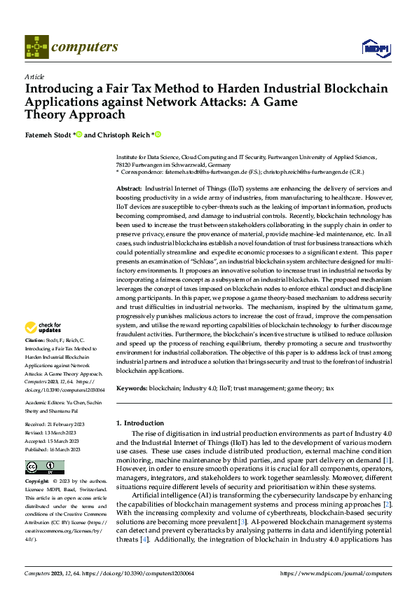 (PDF) Introducing a Fair Tax Method to Harden Industrial Blockchain ...
