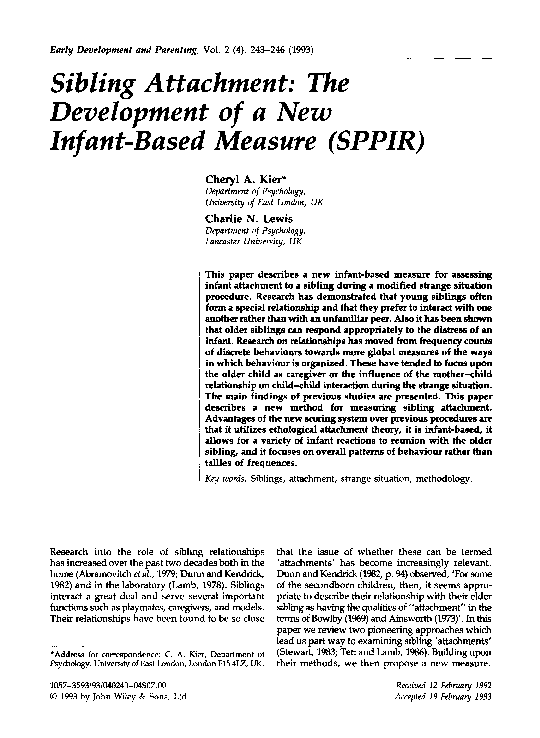 (PDF) Sibling attachment: The development of a new infant-based measure ...