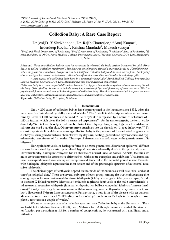 (PDF) Collodion Baby: A Rare Case Report
