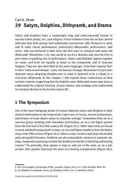 (PDF) Satyrs, Dolphins, Dithyramb, and Drama
