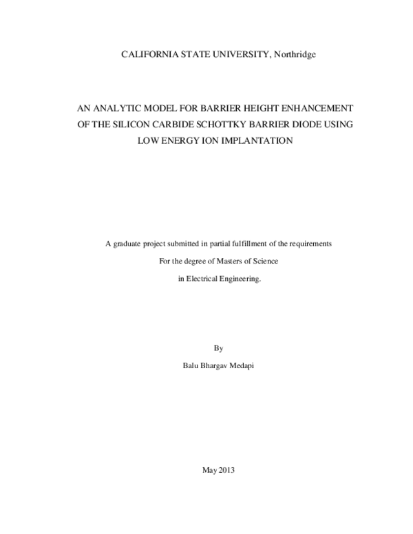 (PDF) CALIFORNIA STATE UNIVERSITY, Northridge AN ANALYTIC MODEL FOR ...