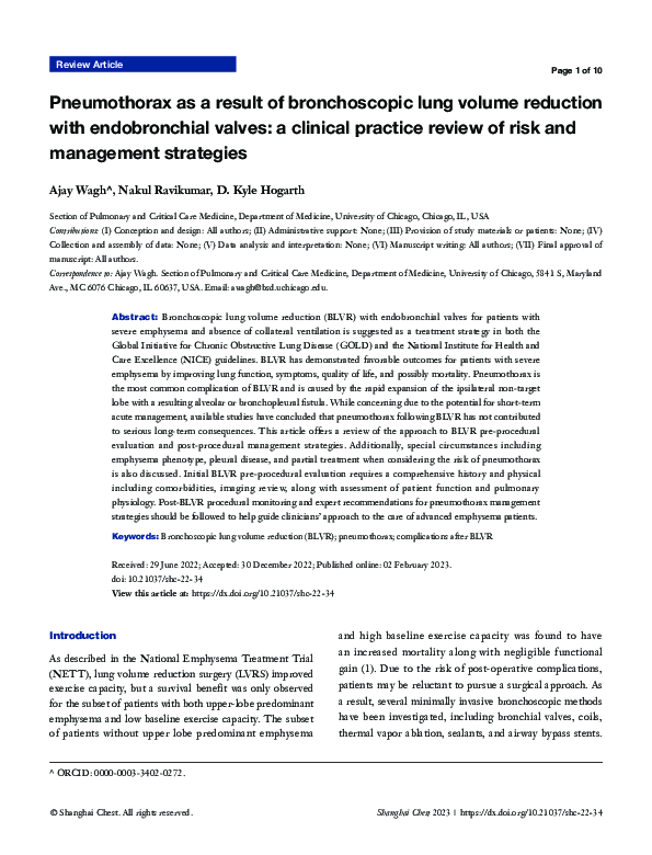 (PDF) Pneumothorax as a result of bronchoscopic lung volume reduction ...