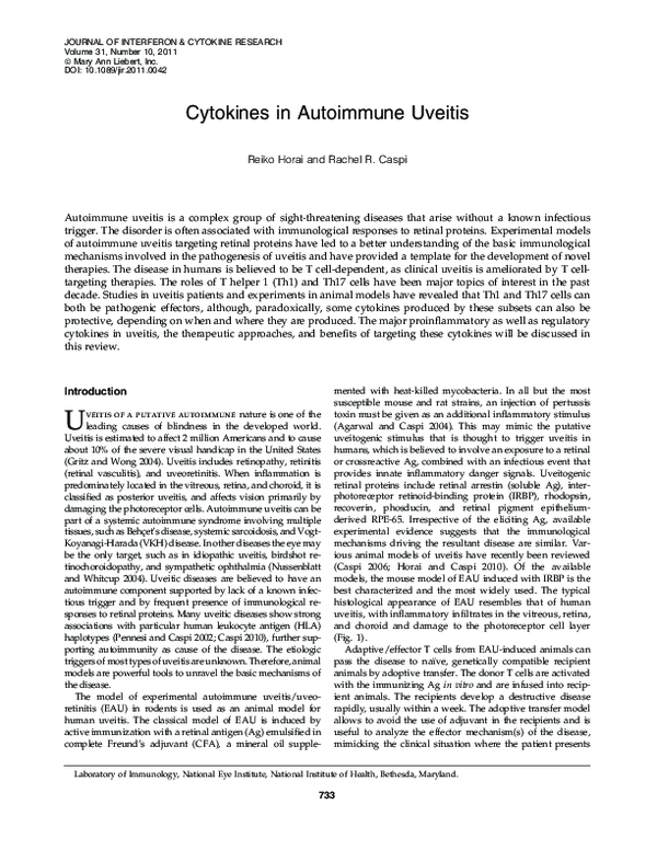 (PDF) Cytokines in Autoimmune Uveitis